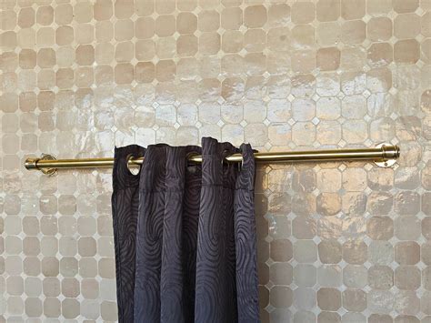 Unlacquered Brass Curtain Rod With Curtain Rings Brass Curtain Rail