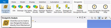 The Ansys DesignLife Ribbon
