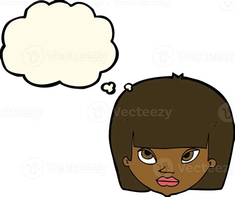 Cartoon Annoyed Woman With Thought Bubble 39888584 Png