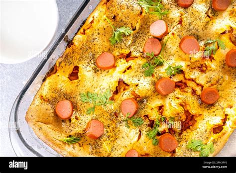 Sausage Pie In A Blender Typical Brazilian Dish Ingredients Milk