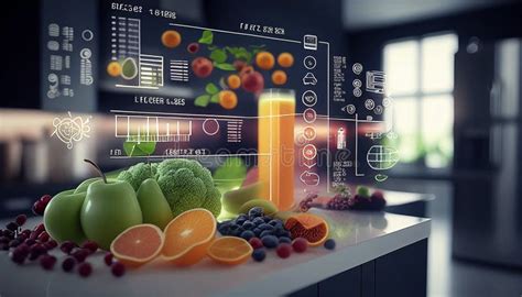 Diagram Health Data Concept Of Organic Vegetables And Fruits Nutrition