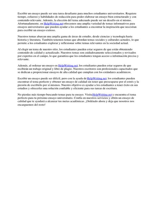 Temas Informativos Para Ensayos Universitarios Descargar Gratis Pdf