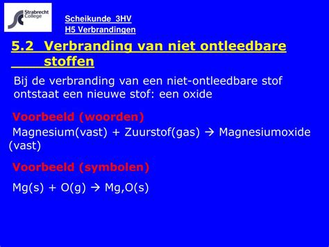 Ppt Scheikunde 3hv H5 Chemische Reacties Sv Powerpoint Presentation