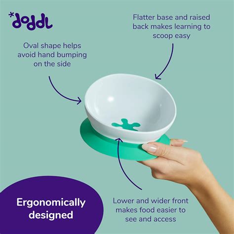 Doddl Tazón De Succión Ergonómico Para Niños Pequeños Y Bebés Platos