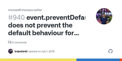 Eventpreventdefault Does Not Prevent The Default Behaviour For Some Keys In Onkeydown · Issue