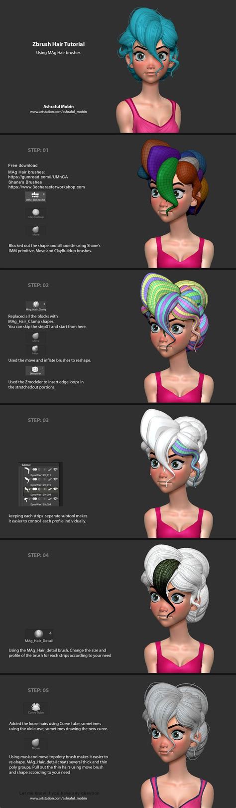 hair tutorial zbrush tutorial zbrush hair blender hair