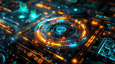 Futuristic Technology Background Featuring Vibrant Circuits Glowing Patterns And Ethereal