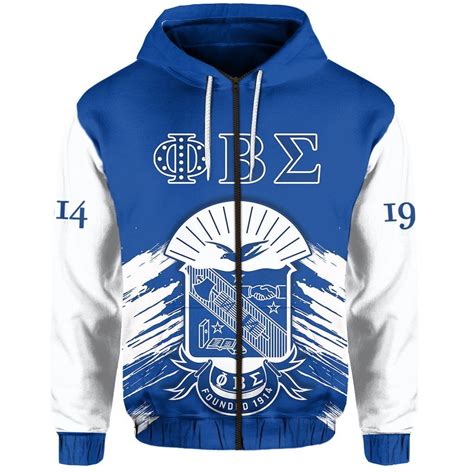 Fraternity Hoodie Phi Beta Sigma Zip Hoodie Blue Gomab Vergors Store