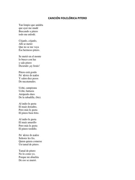 Canción Folclórica Pitero Pdf