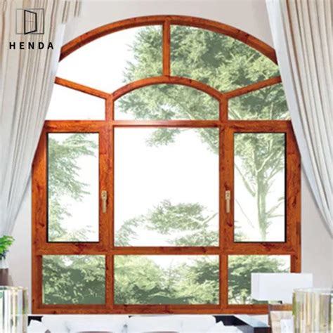 House French Aluminium Frame Arched Windows Design Exterior Large