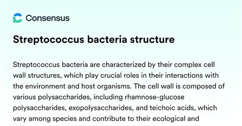 Streptococcus Bacteria Structure Consensus Academic Search Engine