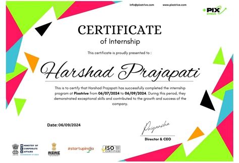 Harashad Prajapati On Linkedin Internship Webdevelopment Pixstrive