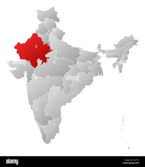 Political Map India Several Rajasthan Cut Out Stock Images Pictures