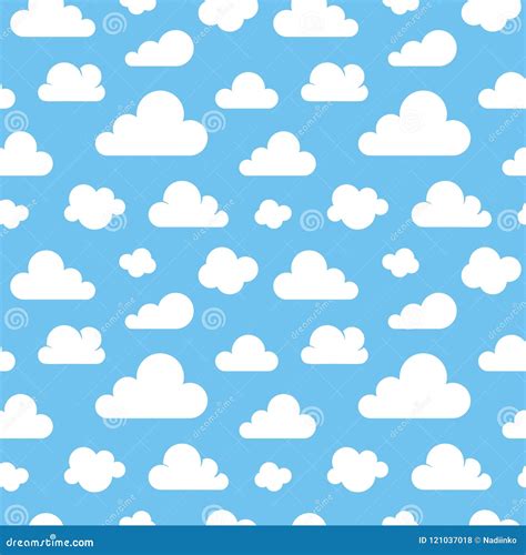 Clouds Flat Design White Cartoon Clouds On Blue Sky Background Good