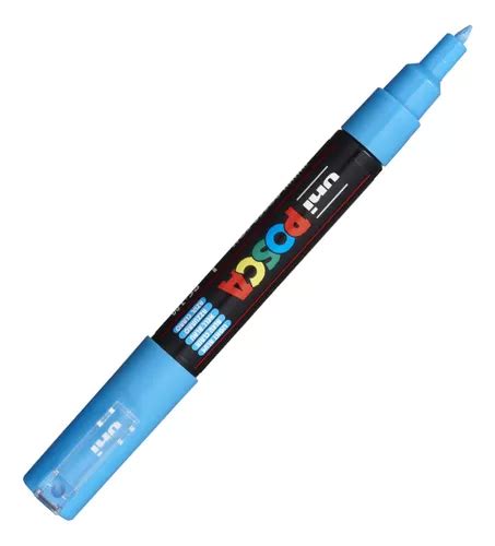 Caneta Posca Uniball Pc 1m Ponta 0 7mm Azul Claro Cor Azul Claro