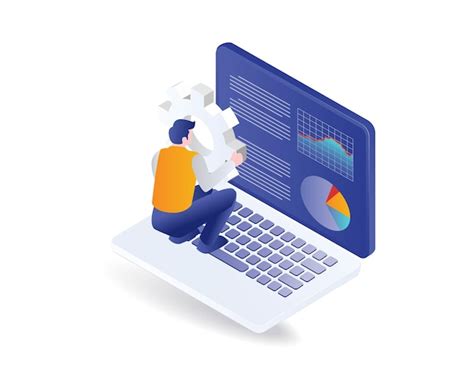 Premium Vector The Process Of Analyzing Data With Maintenance