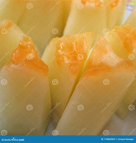 Melon Cubes Closeup Stock Image Image Of Green Isolated 110860969
