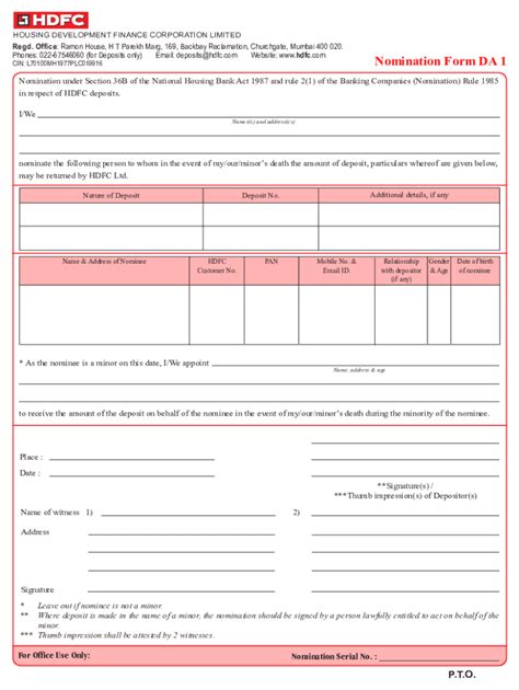 Fillable Online Nomination Form Da 1 Fax Email Print Pdffiller