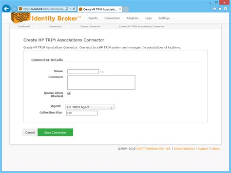 Micro Focus Content Manager Associations Connector Unifybroker