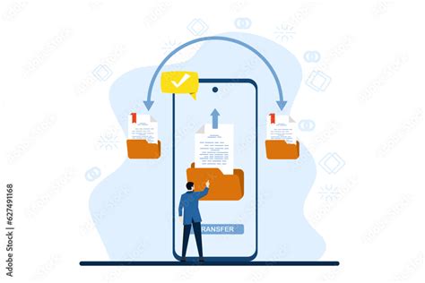 Data Transfer And Document Concept With Characters File Copy Data