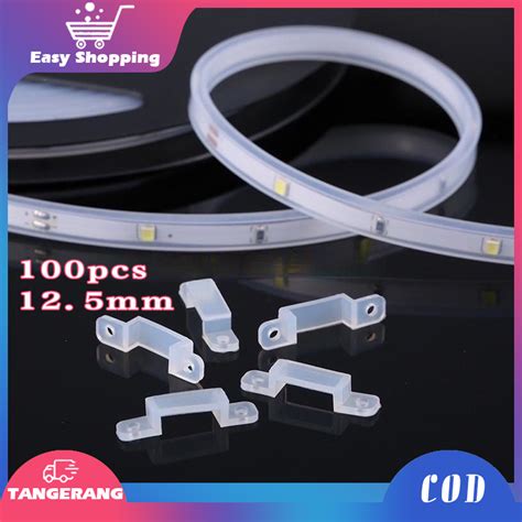 Jual Pcs Klem Led Strip Transparan Dengan Sekrup Mm Klem Lampu Led Strip Bening Shopee