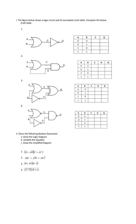 Quiz Logical Circuit I The Figure Below Shows A Logic Circuit And