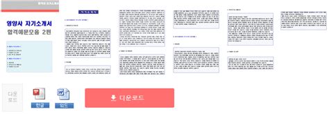 급식업체 식품영양사 자기소개서 2편 모음집 아워홈 아라마크 신세계푸드 Cj프레시웨이 공통 영양사 채용 합격자소서취업 자기