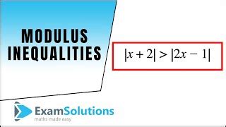 Modulus Inequalities ExamSolutions