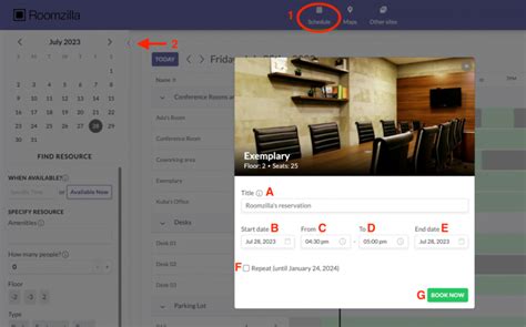 Creating And Managing Reservations Roomzilla Smart Workplace