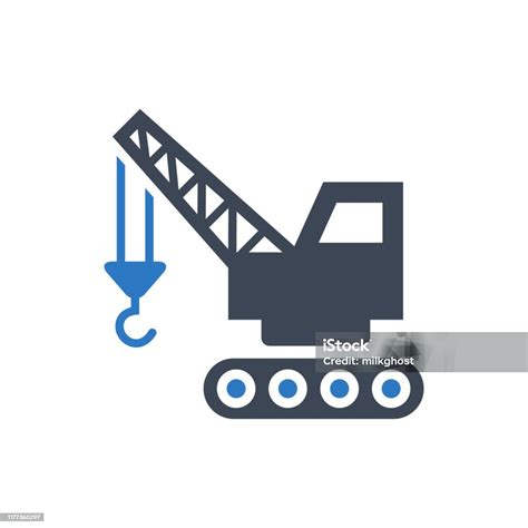 起重機車輛圖示向量圖形及更多圖示圖片 圖示 建築施工機器 建築業 Istock