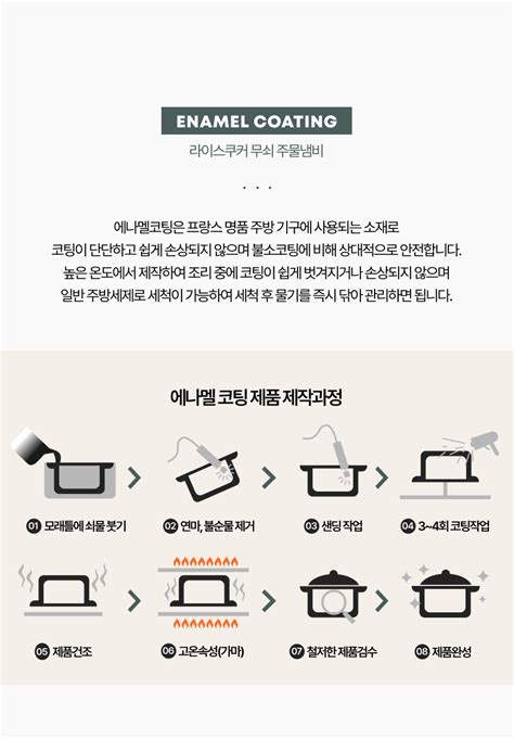무쇠 주물 라이스쿠커 에나멜코팅 18cm 감도 깊은 취향 셀렉트샵 29cm