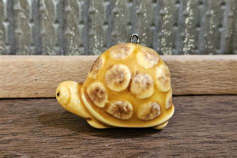 Vintage Ceramic Turtle Pendant Pendantturtle