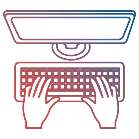 Hands Typing In Keyboard Desktop Stock Illustration Illustration Of
