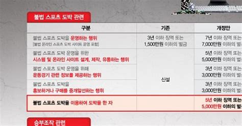 불법 스포츠 도박 처벌 대폭 강화한 국민체육진흥법 17일 공포