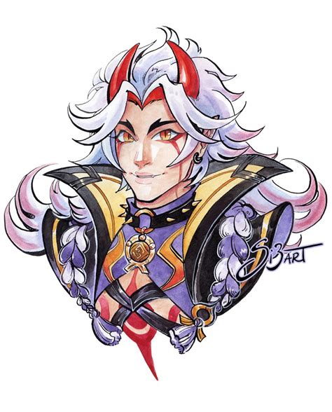 Arataki Itto Genshin Impact Drawn By Si3art Danbooru