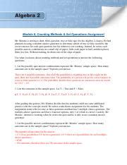 Module 8 Counting Methods Set Operations Assignment Pdf Module 8