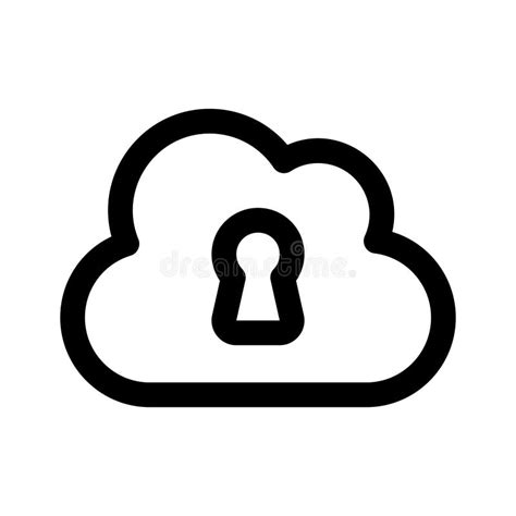 Keyhole Inside Cloud Concept Icon Of Cloud Security Secure Cloud Network Stock Vector