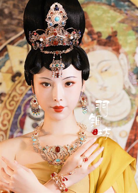 敦煌女羽钿坊原创唐制敦煌复原风发饰汉服冠异域飞天舞女发簪 淘宝网