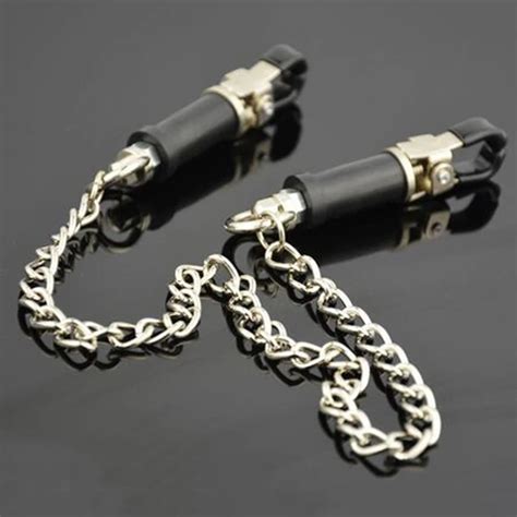Fetish Metal Chain Bondage Toy Strong Nipple Clamps Sex Slave Games Sex