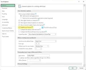How To Enable Or Disable Live Preview In Word Excel PowerPoint