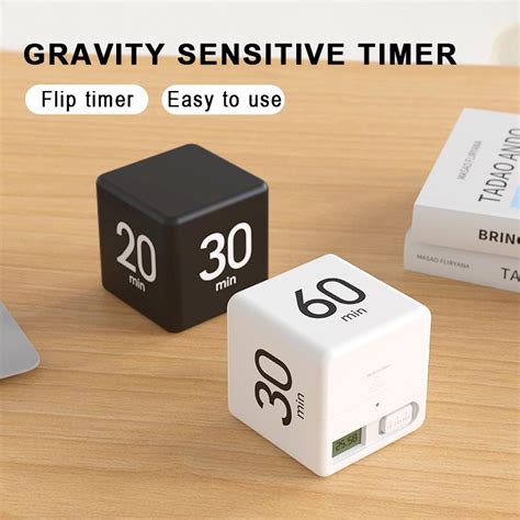 Digital Kitchen Timer Gravity Sensor Overturn Preset Alarm Countdown Timer Cube Time Management