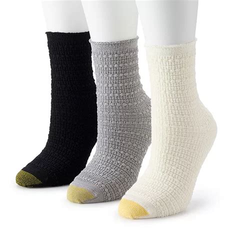 Womens Goldtoe® 3 Pack Bubble Crew Socks