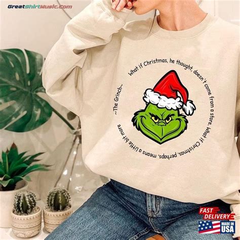 The Grinch Christmas Sweatshirt Grinchmas Funny Classic Unisex