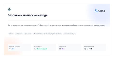 Мастерство в магических методах Python Labex