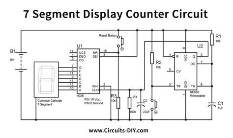 7 segment counter using ne555 and cd4026