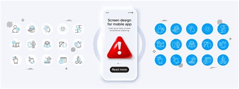 Brainstorming Cursor And Winner Line Icons For Web App Printing Phone Mockup With 3d Danger Icon