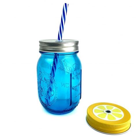 🌸Банка Ball Mason Jars с трубочкой и 2 крышками🌸 Стеклянные кружка ...