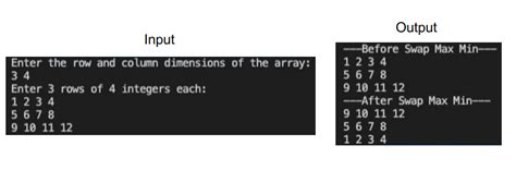 Solved C Assignment • Swap Maximum Row And Minimum Row Of