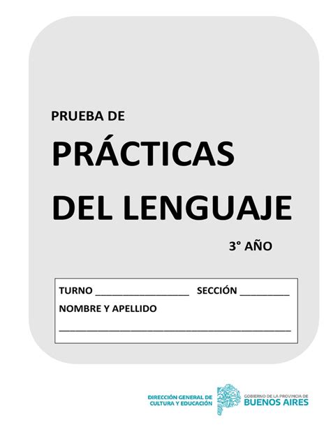Prueba De Pdl 3° AÑo Pdf
