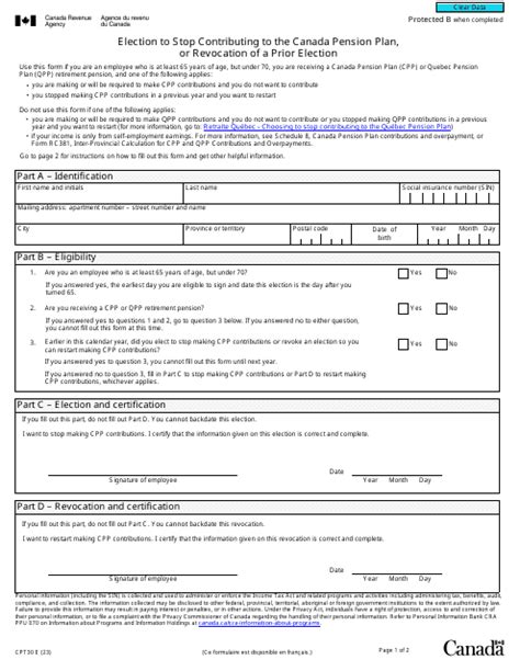 Form Cpt30 Download Fillable Pdf Or Fill Online Election To Stop
